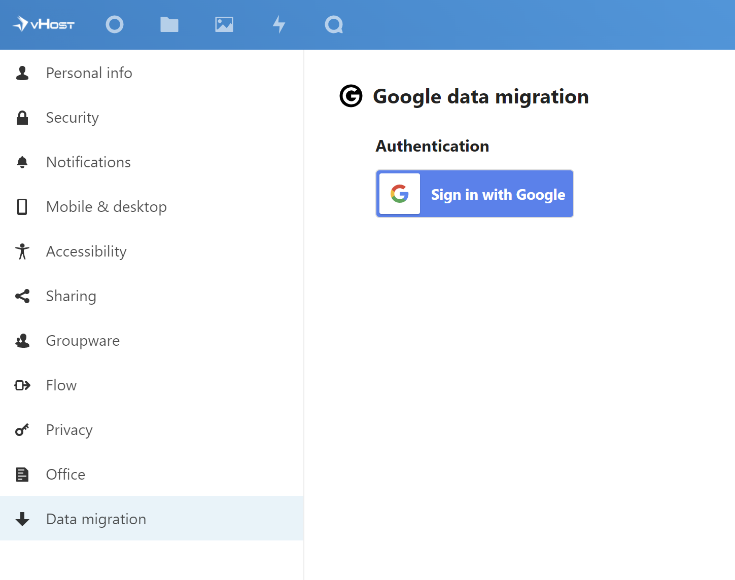 Hướng dẫn chuyển dữ liệu từ G Suite (Google Workspace) về vHost - vHost